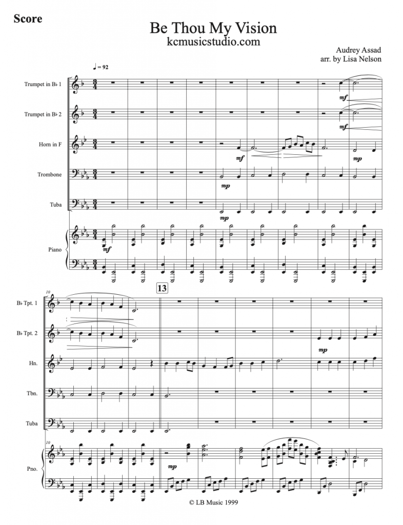 Be Thou My Vision (Brass Quintet) - KC Music Studio